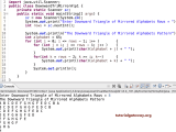 Java Program To Print Downward Triangle Of Mirrored Alphabets Pattern