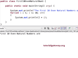 Java Program To Print First 10 Even Natural Numbers