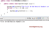 Java Program To Print First 10 Odd Natural Numbers
