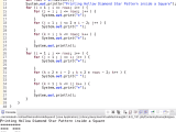 Java Program To Print Hollow Diamond Pattern Inside A Square