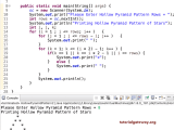 Java Program To Print Hollow Pyramid Star Pattern