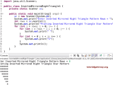 Java Program To Print Inverted Mirrored Right Triangle Star Pattern