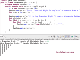 Java Program To Print Inverted Right Triangle Alphabets Pattern