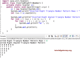 Java Program To Print Inverted Right Triangle Number Pattern