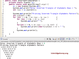 Java Program To Print Inverted Triangle Alphabets Pattern