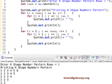 Java Program To Print K Shape Number Pattern