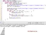 Java Program To Print Mirrored Right Triangle Alphabets Pattern