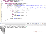 Java Program To Print Reverse Mirrored Right Triangle Star Pattern