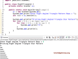 Java Program To Print Right Angled Triangle Star Pattern