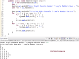 Java Program To Print Right Pascals Number Triangle