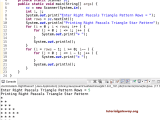 Java Program To Print Right Pascals Star Triangle