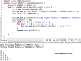 Java Program To Print Right Triangle Alphabets Pattern