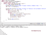 Java Program To Print Right Triangle Of Fibonacci Series Numbers Pattern