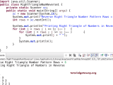 Java Program To Print Right Triangle Of Numbers In Reverse