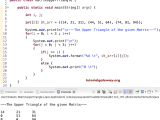 Java Program To Display Matrix Upper Triangle
