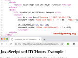 Javascript Setutchours
