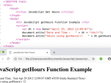 Javascript Gethours Function