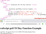 Javascript Getutcday Function