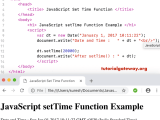 Javascript Settime Function
