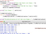 Python List Multiplication Program 4 Ways