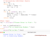 Python Program For Armstrong Number Or Not