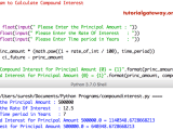 Python Program To Calculate Compound Interest