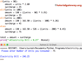 Python Program To Calculate Electricity Bill