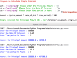 Python Program To Calculate Simple Interest