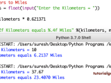 Python Program To Convert Kilometers To Miles