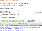 Python Program To Count Even And Odd Numbers In Set