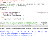 Python Program To Count Positive And Negative Numbers In An Array