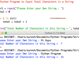 Python Program To Count Total Characters In A String