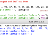 Python Program To Find Largest And Smallest Item In A Tuple