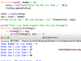 Python Program To Find List Items Greater Than Average