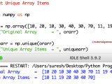 Python Program To Find Unique Items In An Array