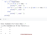 Python Program To Print Alphabet W Pattern Of Stars