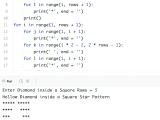 Python Program To Print Diamond Inside A Square Star Pattern