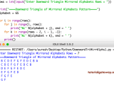 Python Program To Print Downward Triangle Mirrored Alphabets Pattern