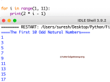 Python Program To Print First 10 Odd Natural Numbers