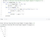 Python Program For Hollow Inverted Mirrored Right Triangle Star Pattern