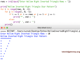 Python Program To Print Hollow Inverted Right Triangle