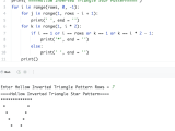 Python Program To Print Hollow Inverted Triangle Star Pattern