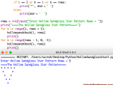 Python Program To Print Hollow Sandglass Star Pattern
