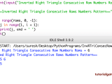 Python Program To Print Inverted Right Triangle Of Consecutive Numbers