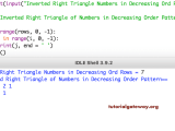 Python Program To Print Inverted Right Triangle Of Decreasing Order Numbers