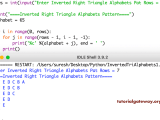 Python Program To Print Inverted Triangle Alphabets Pattern