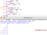 Python Program To Print Left Pascals Star Triangle
