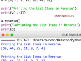 Python Program To Print List Items In Reverse Order
