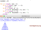 Python Program To Print Pyramid Alphabets Pattern