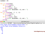 Python Program To Print Right Arrow Alphabets Pattern